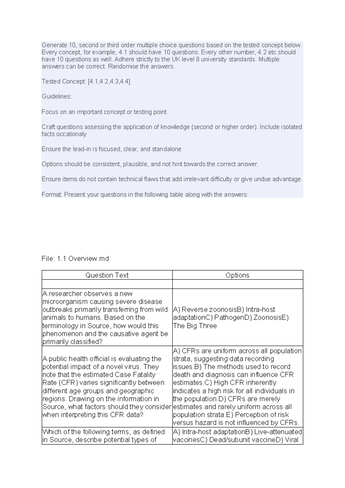 Higher order MCQ questions for MII2 - Generate 10, second or third ...