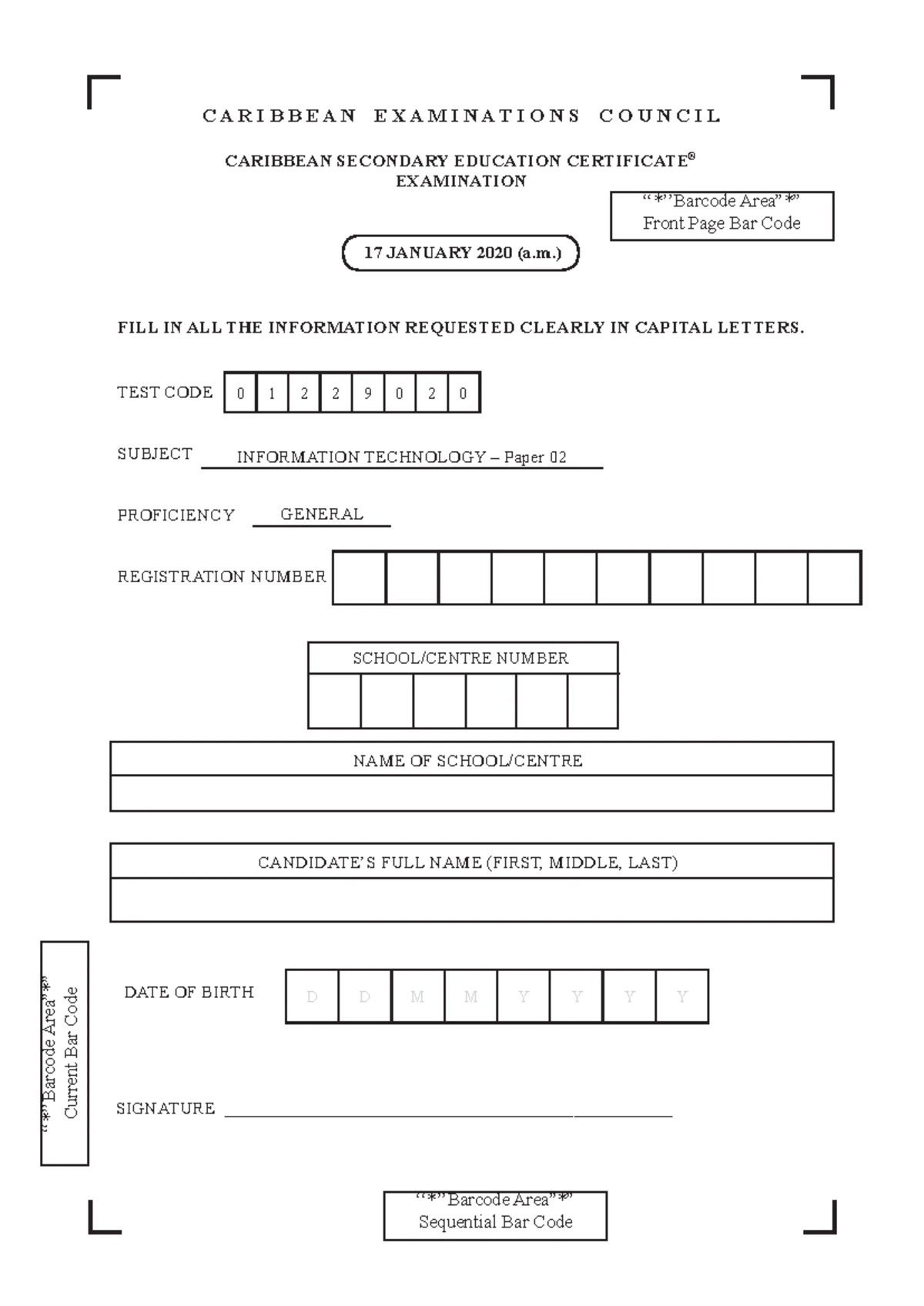 CSEC IT Jan 2025 P2: Exam Paper with Question Breakdown & Solutions - Studocu