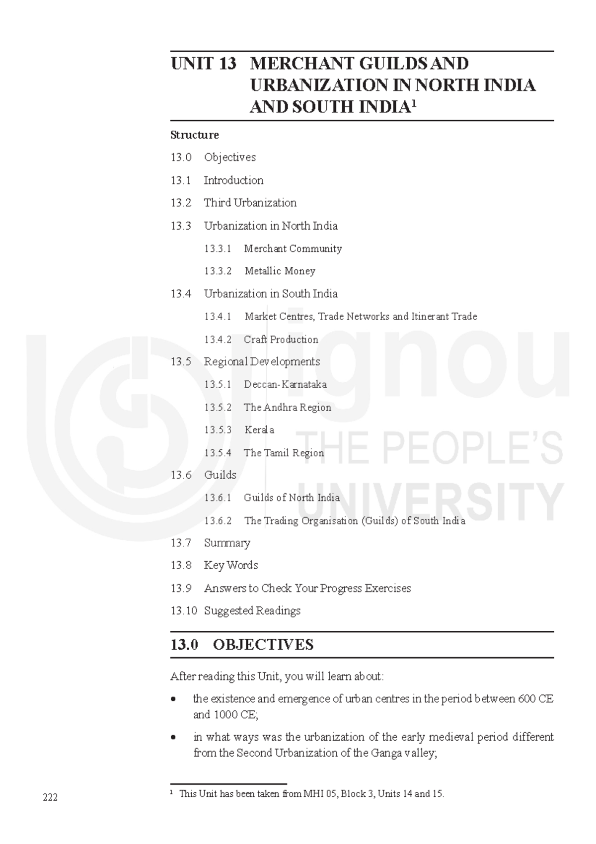 Unit 13: Merchant Guilds & Urbanization in North & South India ...