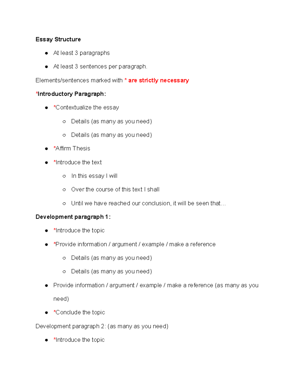 ENG 101: Essay Structure Guidelines and Requirements - Studocu