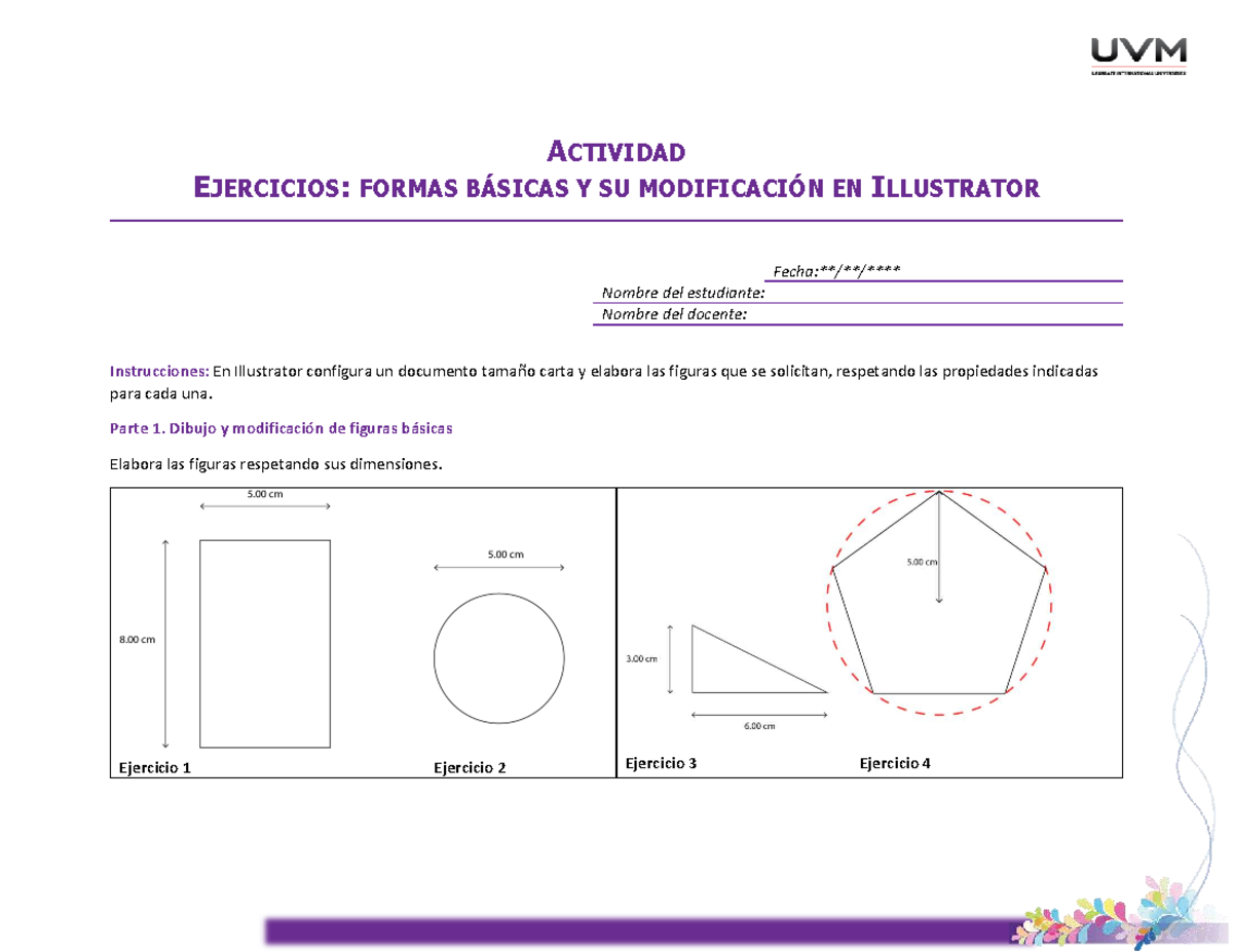 U1 Actividad 2: Ejercicios de Formas Básicas en Illustrator - Studocu
