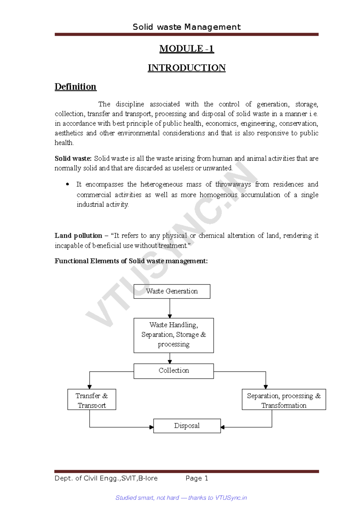 Solid Waste Management Overview: Key Concepts and Practices - Studocu