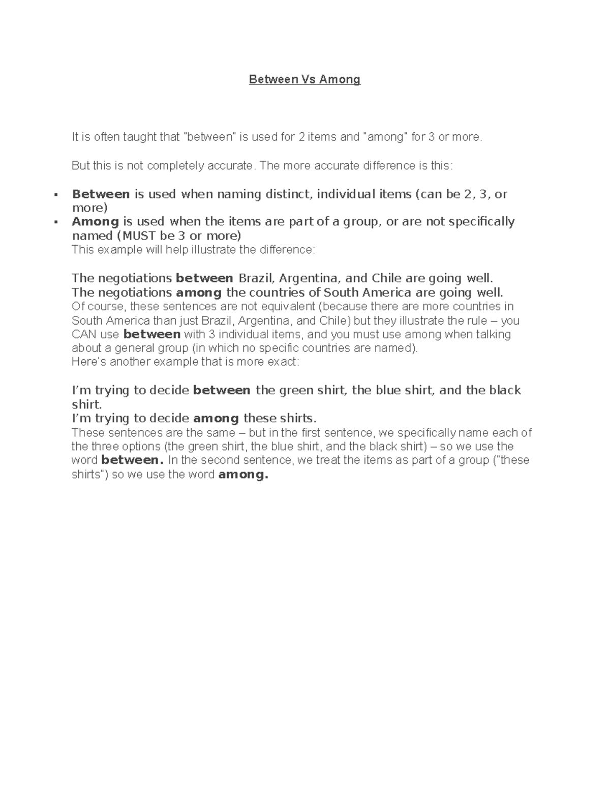 Between vs Among: Understanding the Key Differences - Studocu