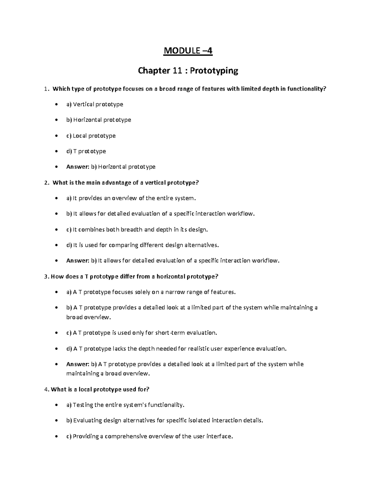 Module 4 UI UX MCQ - MODULE – 4 Chapter 11 : Prototyping 1. Which type ...