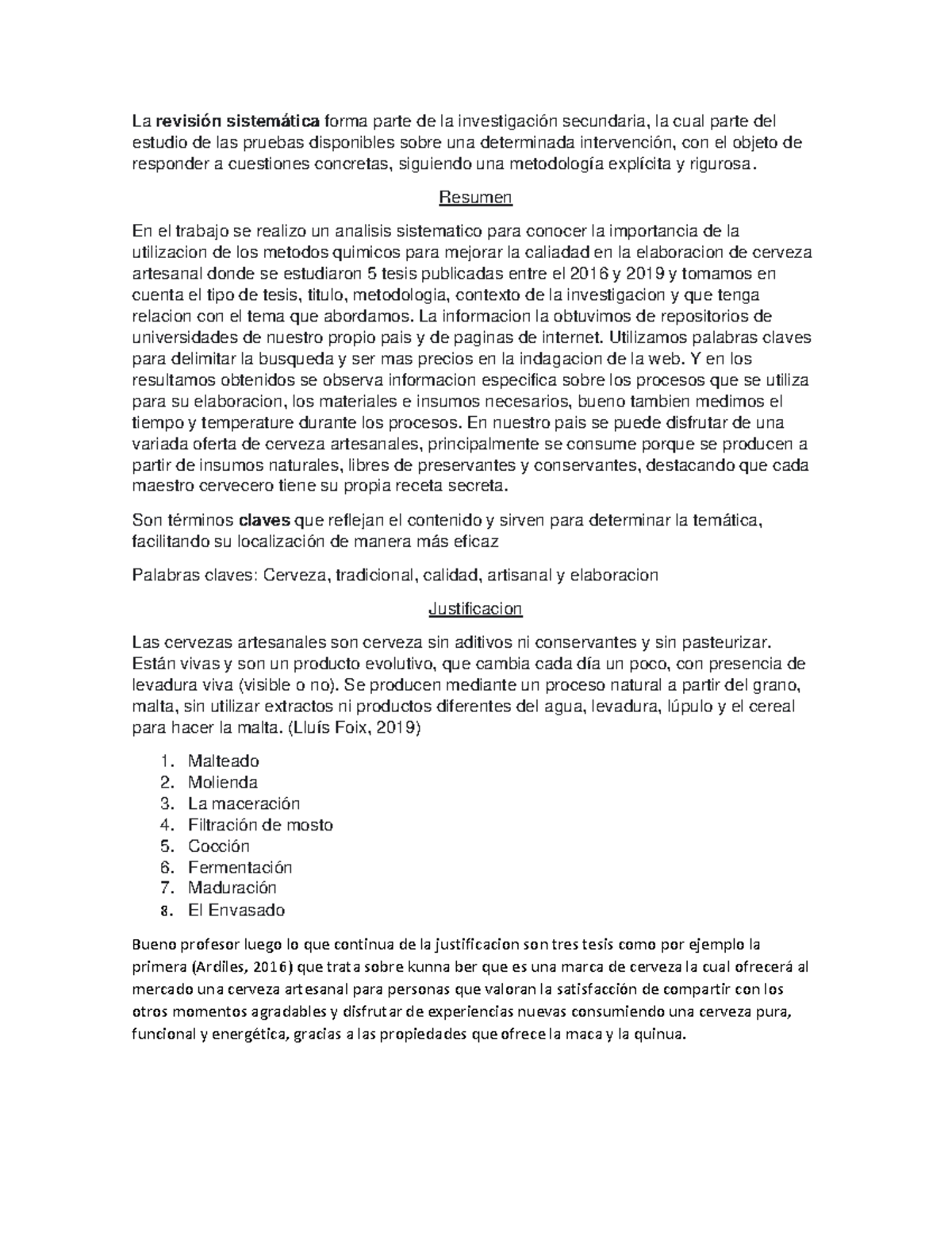 Importancia del Malteado en la Elaboración de Cerveza Artesanal - Studocu