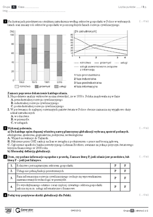 Test - rozdział 7. Wpływ człowieka na środowisko Test (z widoczną ...