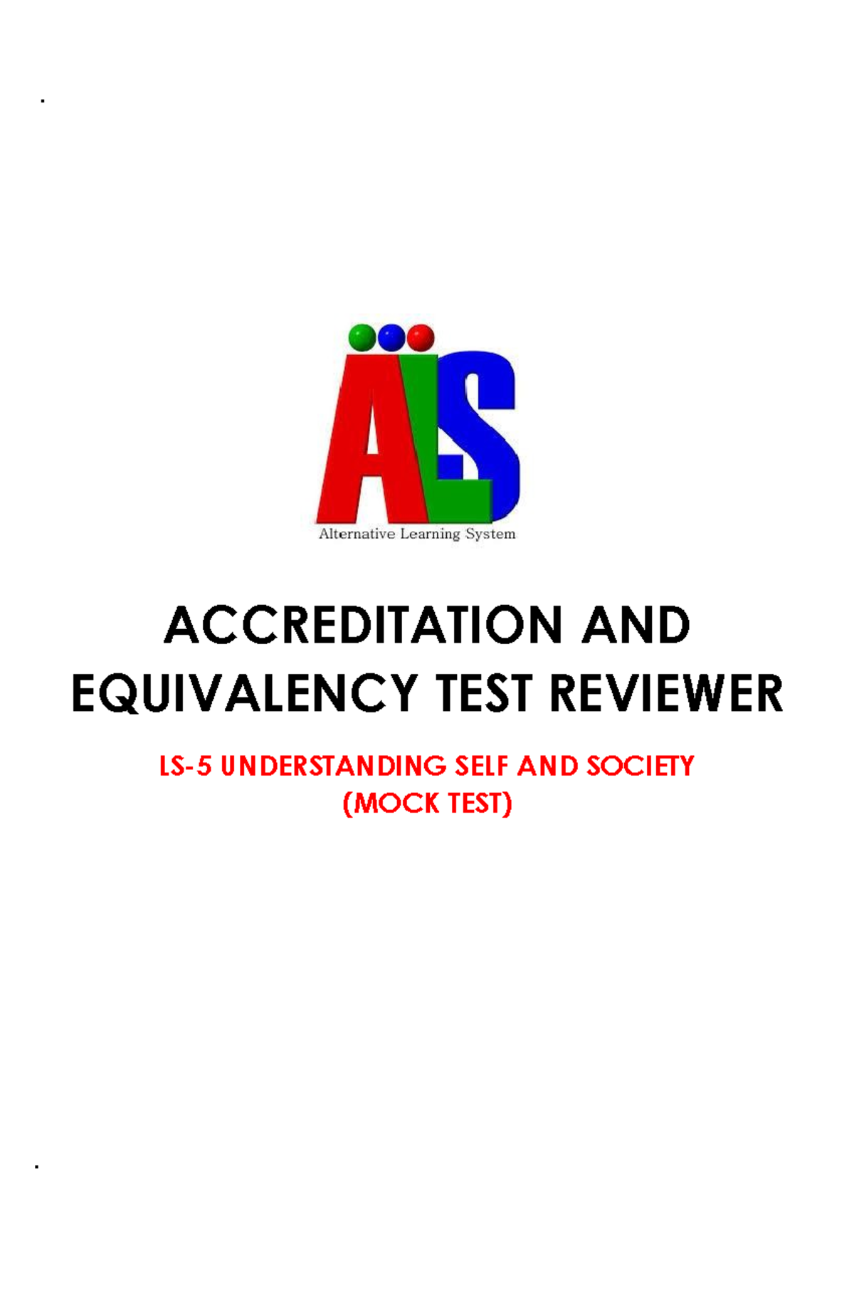 LS5 Mock Test: Understanding Self and Society (Accreditation ...