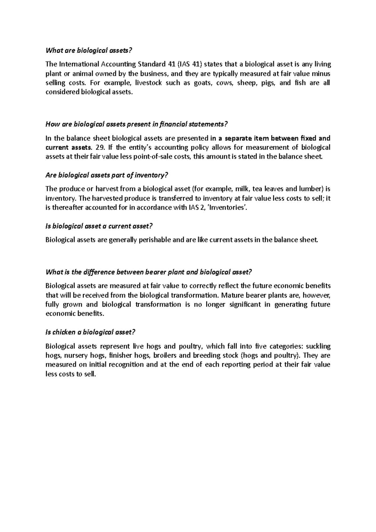 IAS 41: Understanding Biological Assets in Accounting Practices - Studocu