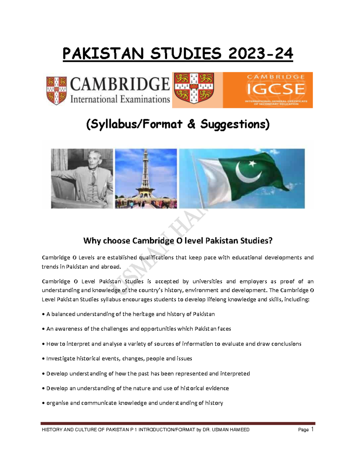 Cambridge O Level Pakistan Studies: Syllabus Overview and Exam Tips ...