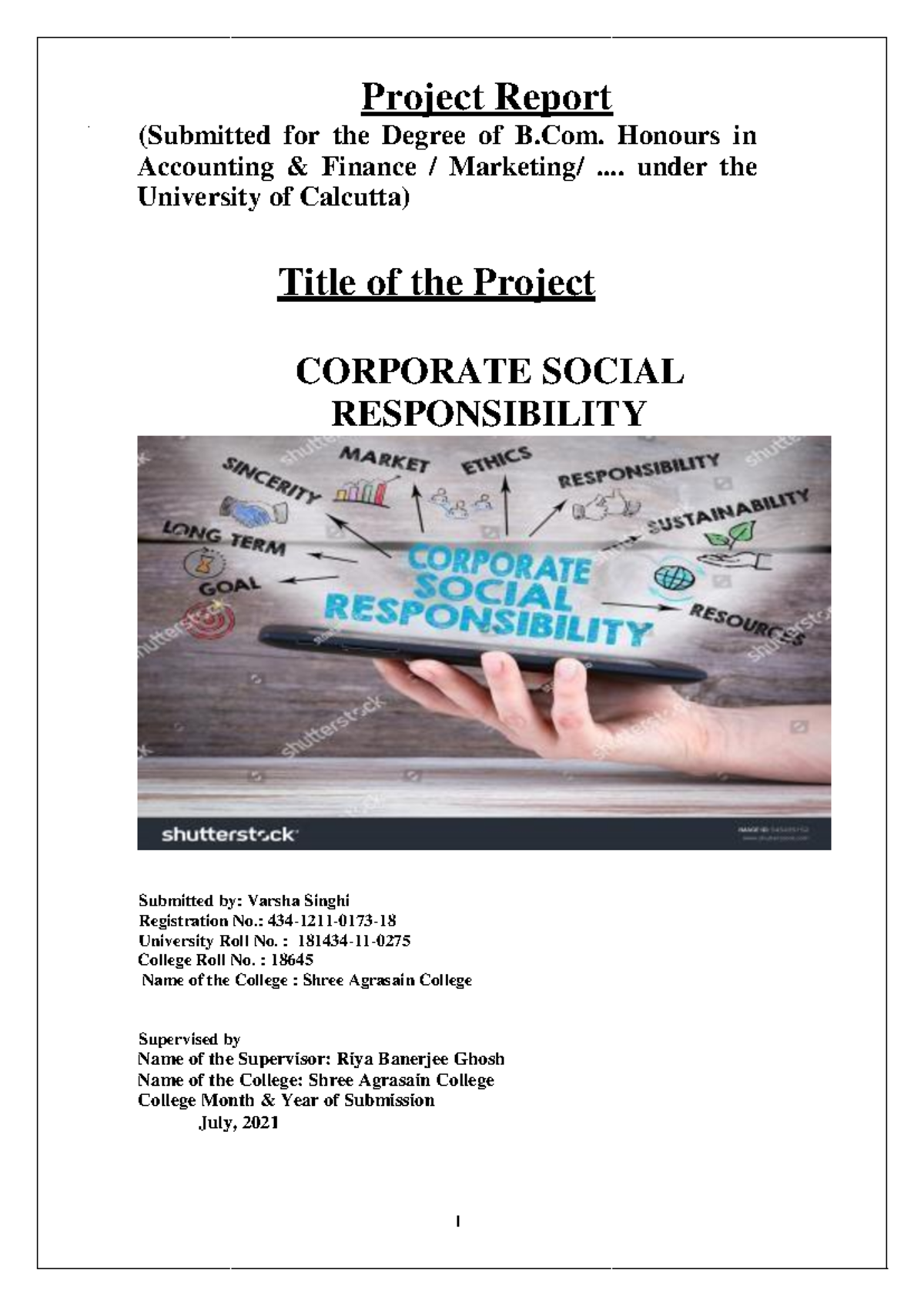 Calcutta university project sample of 6th semester - Project Report ...