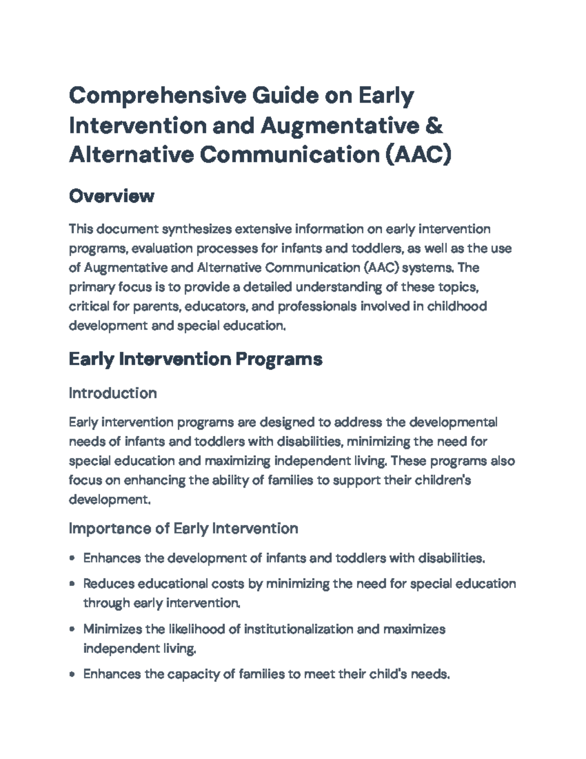 Comprehensive Guide to Early Intervention & AAC for Special Needs ...