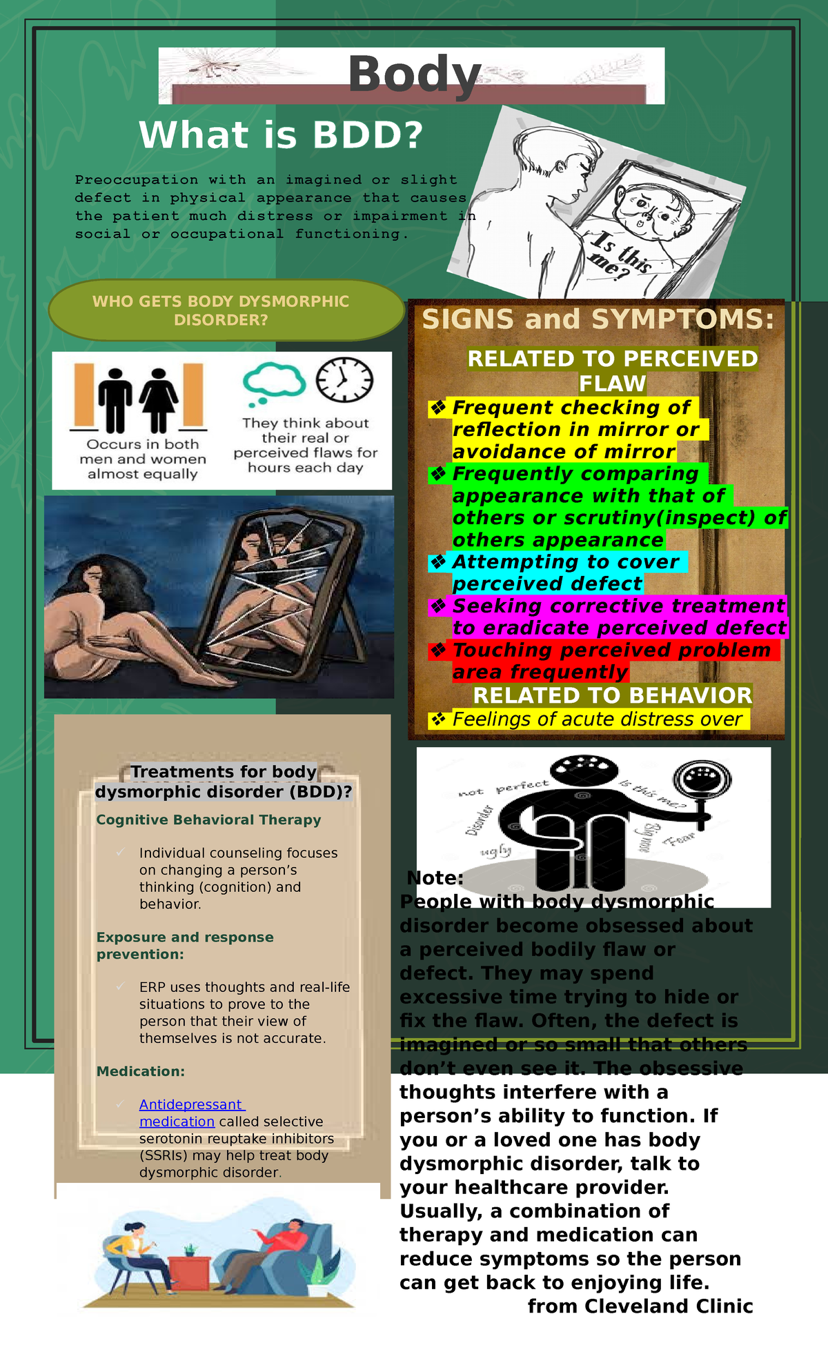 Beloria- Poster About BDD - Body What is BDD? Preoccupation with an ...