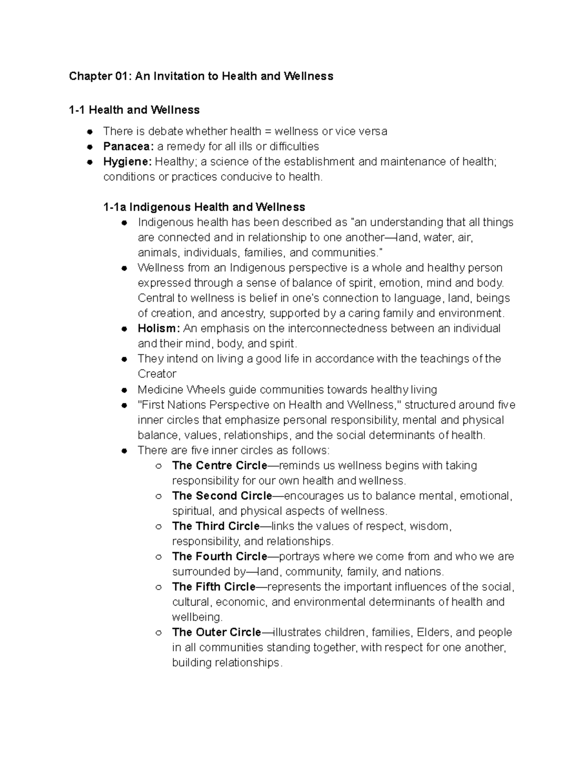 Ch1 - Ch1 notes - Chapter 01: An Invitation to Health and Wellness 1-1 ...