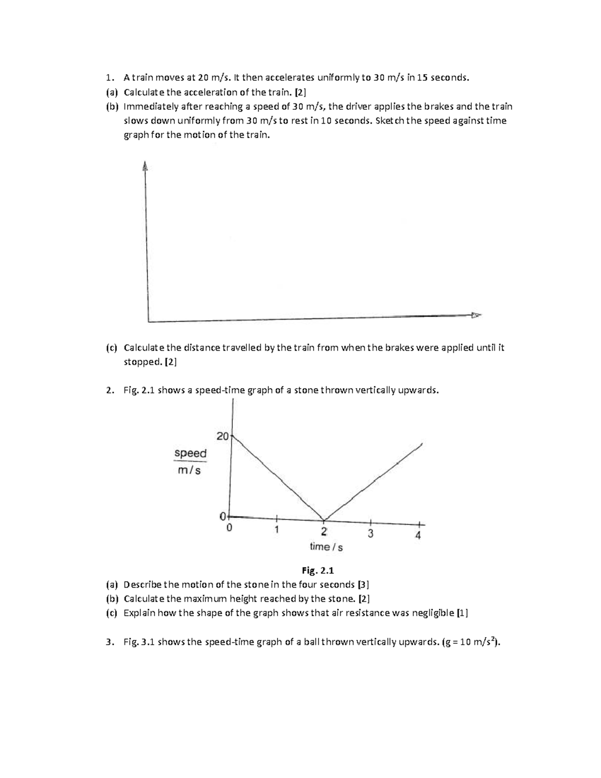 Physics Assignment Form 4 2024: Motion and Acceleration Analysis - Studocu