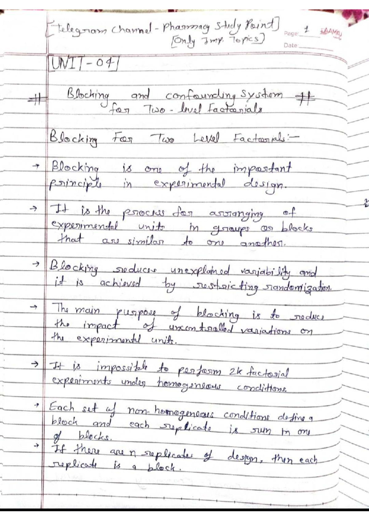 Blocking and Confounding in Two-Level Factorial Designs - AAMKU - Studocu