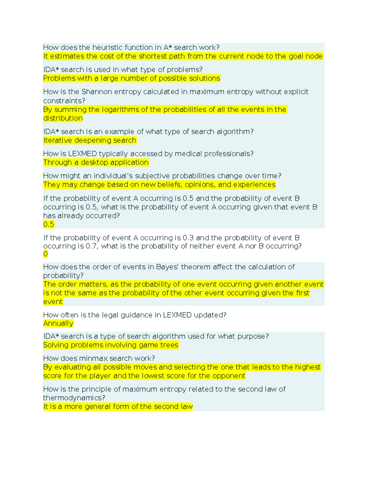 CYBS6101 Preliminary LAB QUIZ 1 on Search Algorithms & Probabilities ...
