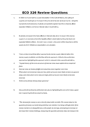 Test 1 Structure ECO312E 2025 - TEST 1 STRUCTURE ECO312/E - 2025 You ...