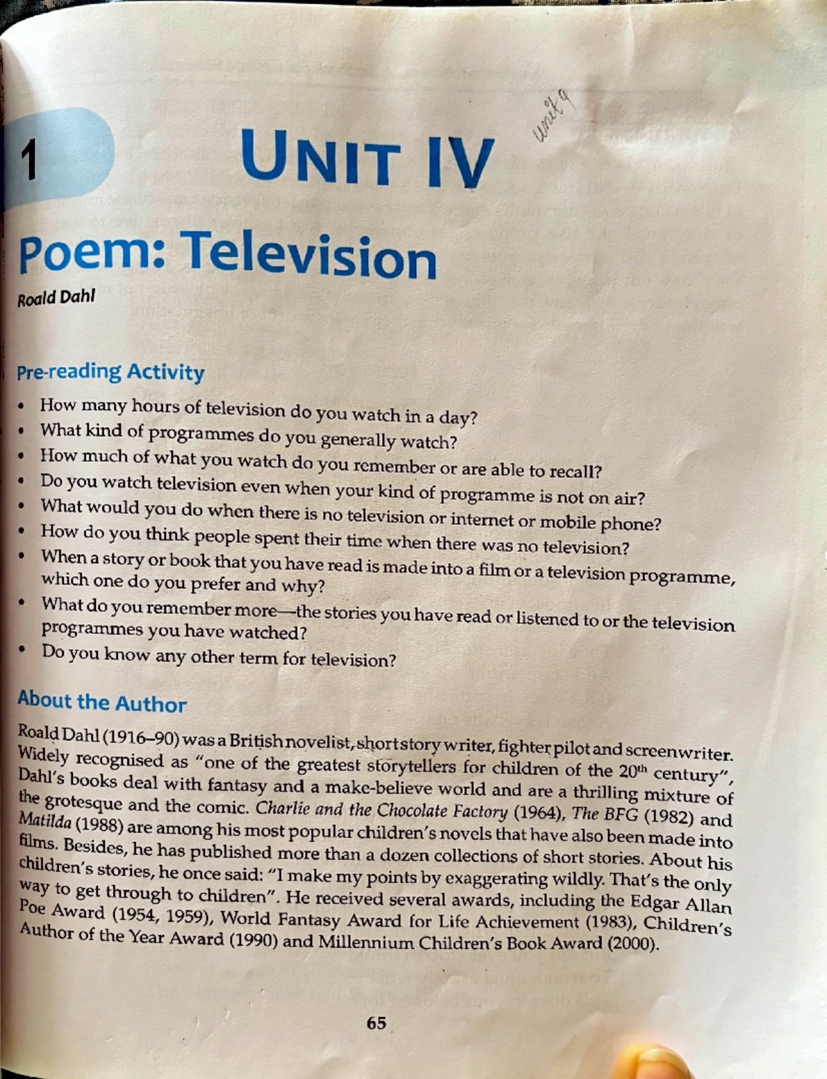 ENG 101 Final Exam: Analysis of Roald Dahl's Poem "Television" - Studocu