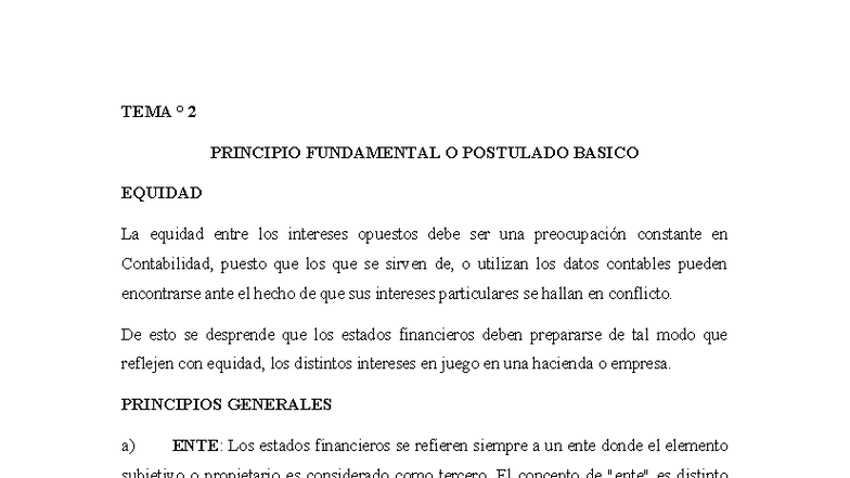 TEMA 2: Principio Fundamental de Equidad en Contabilidad - APUNTES ...