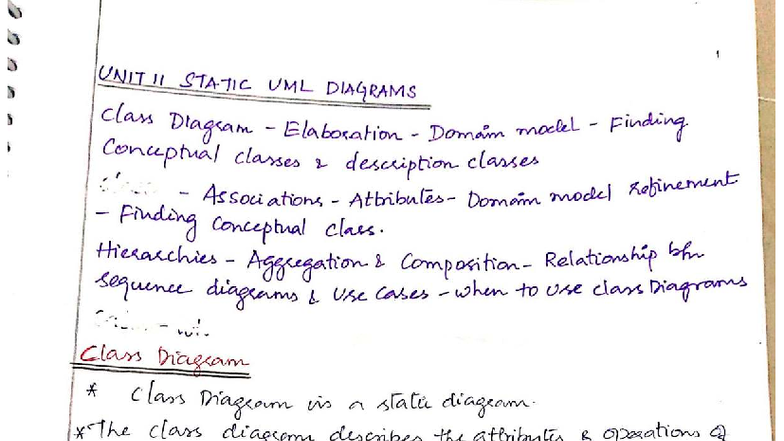 OOAD UNIT 11 - Static UML Diagrams and Domain Model Concepts - Studocu
