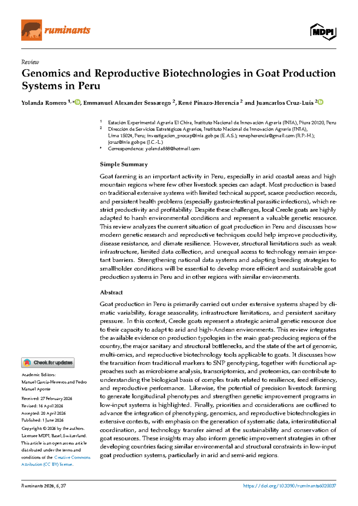 Genomics and Reproductive Biotechnologies in Goat Production Systems ...