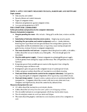 ICT System Support Notes - UNIT TITLE: ICT SYSTEM SUPPORT UNIT CODE ...