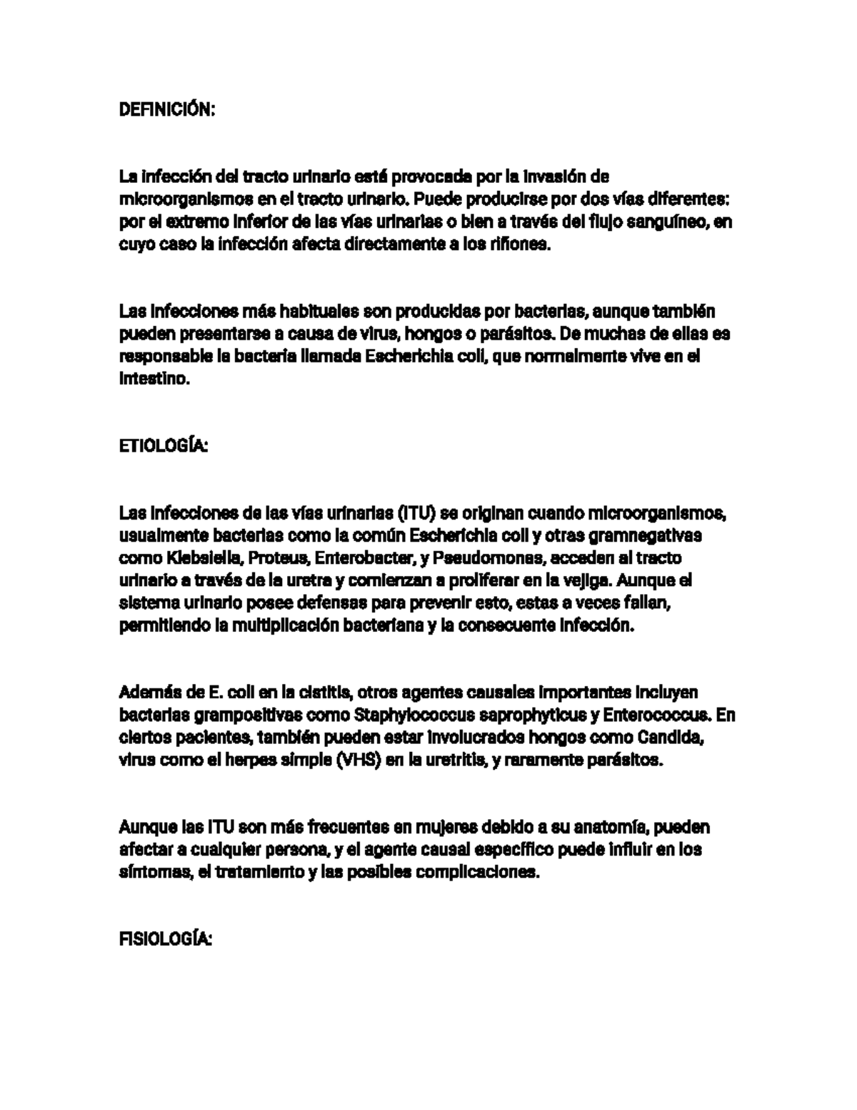 ITU.1 - Infecciones del Tracto Urinario: Definición, Etiología y ...