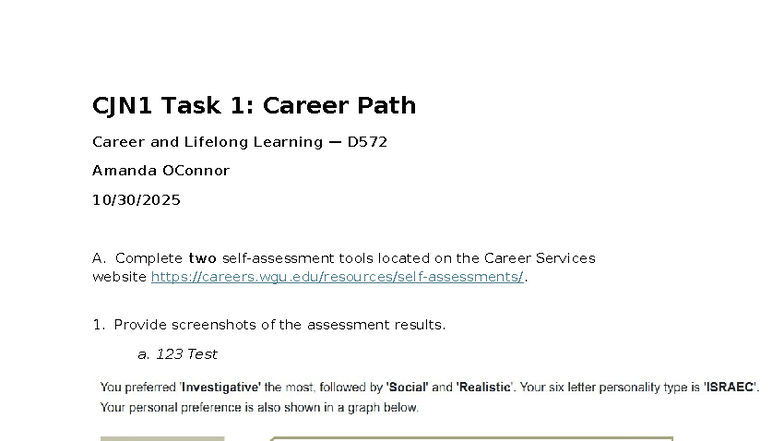 CJN1 Career Path & Lifelong Learning Task 1: Self-Assessment & Growth ...