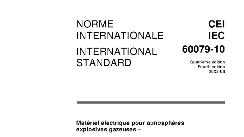 IEC 60079-10: Classification of Hazardous Areas for Electrical ...
