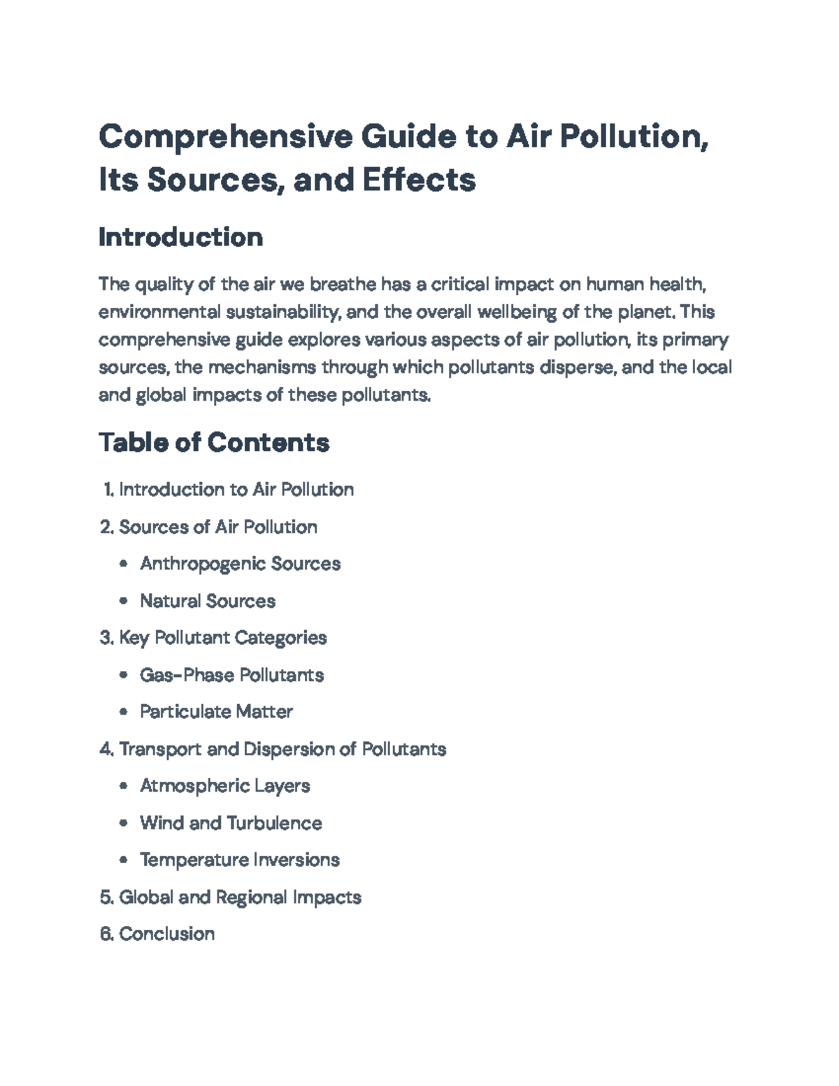 Comprehensive Guide to Air Pollution: Sources and Effects Analysis - Comprehensive Guide to Air ...