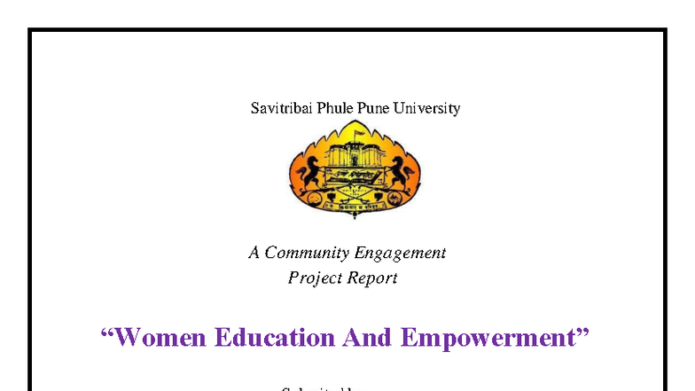 Community Engagement Project Report on Education & Empowerment (S2099 ...