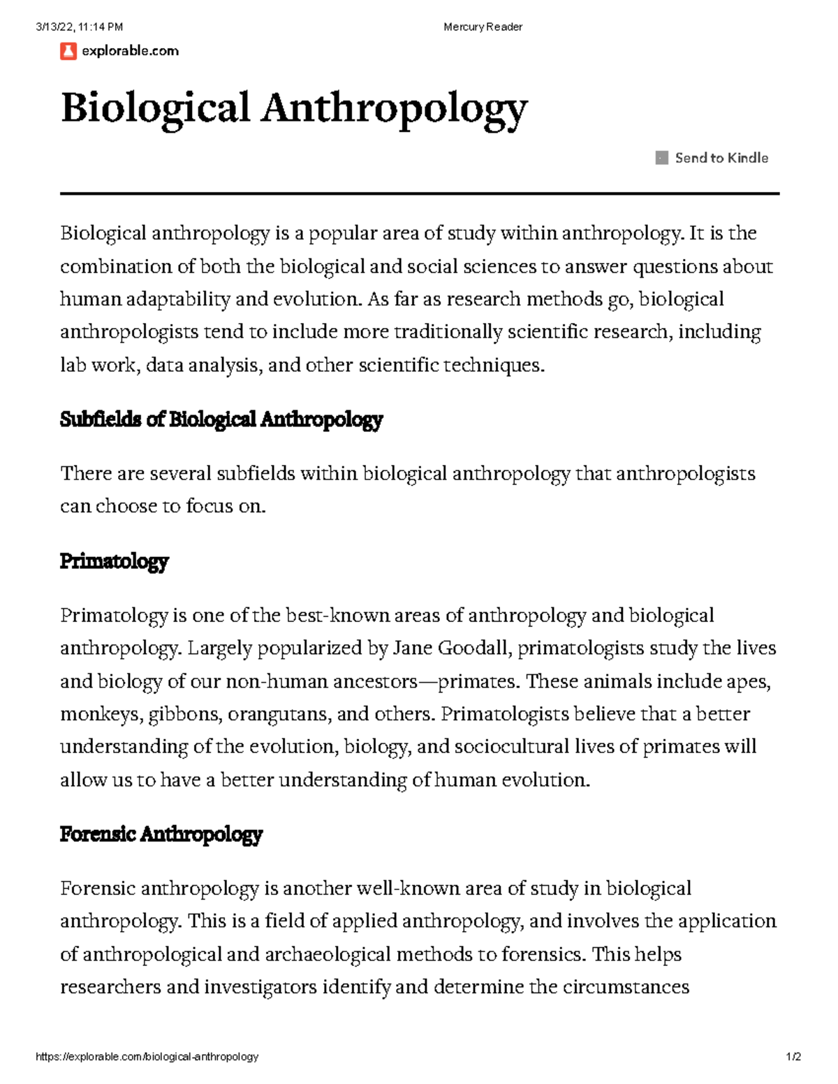 Biological Anthropology: Key Concepts & Subfields Overview - Studocu