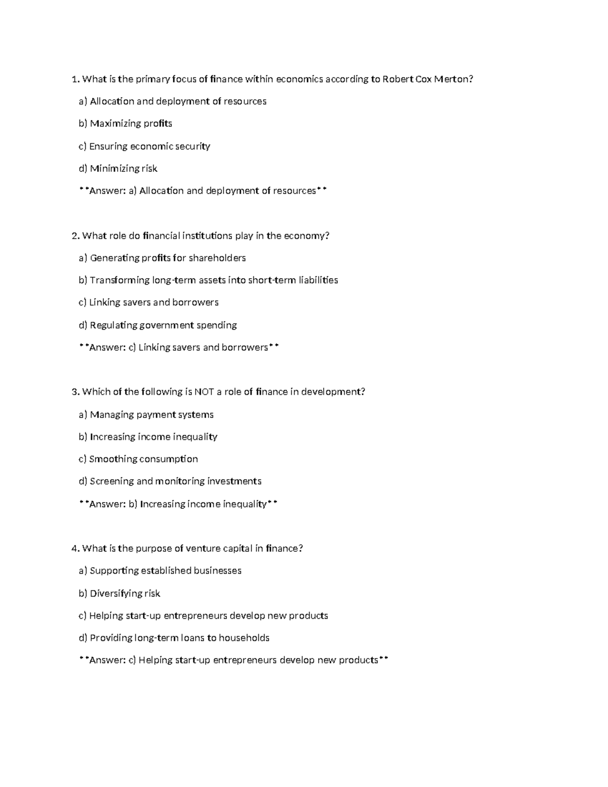 Chapter 9 Finance & Development: Detailed Answer Key - Studocu