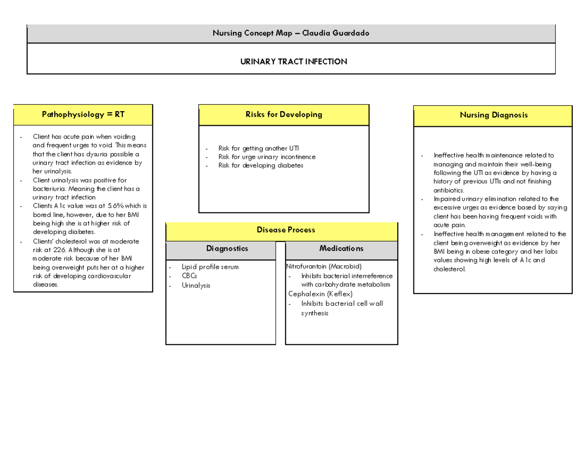 Nursing Concept Map For Uti