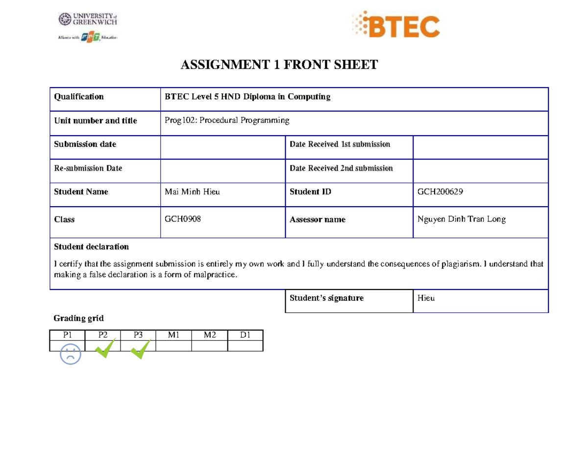 Prog102: Procedural Programming Assignment 1 Overview and Key Concepts - Studocu
