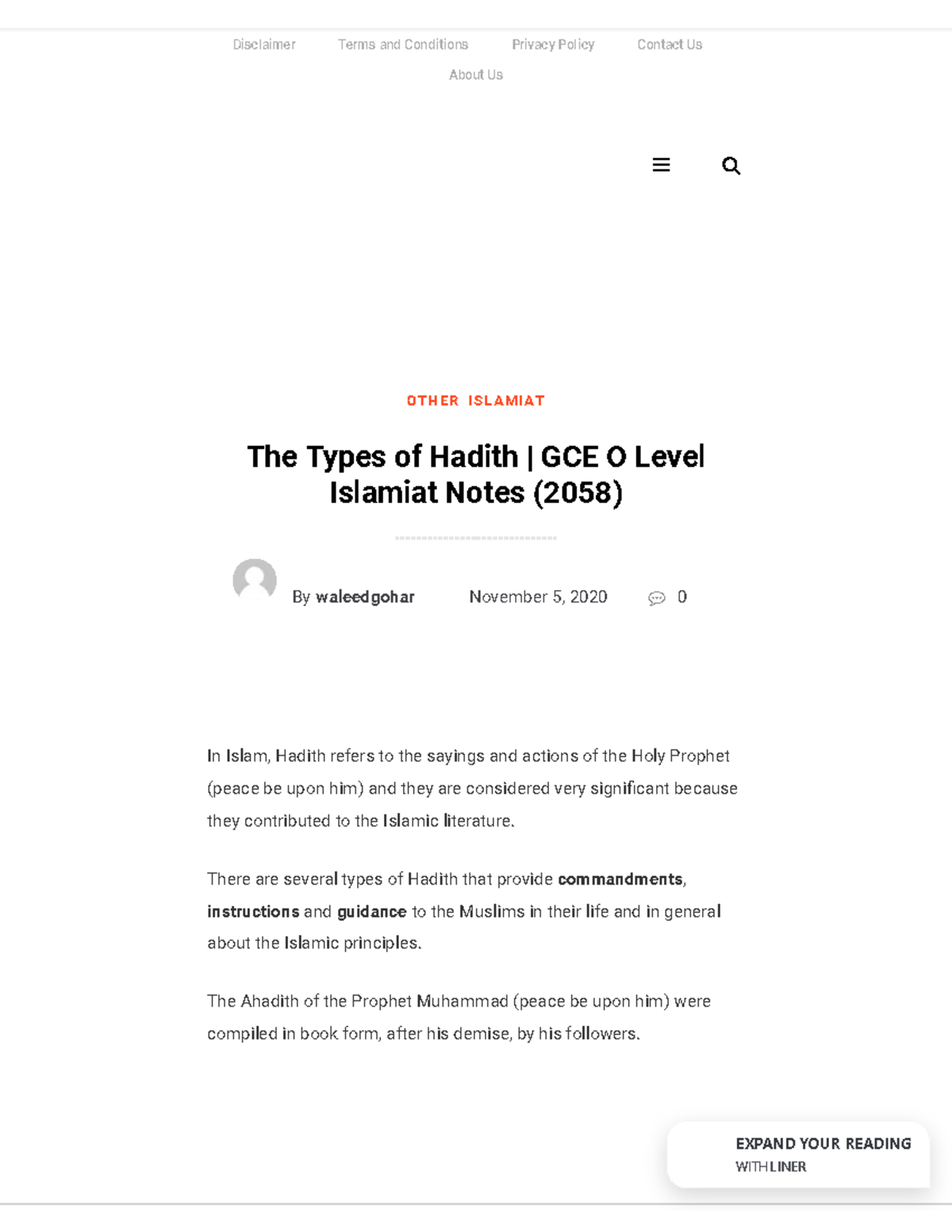 Understanding the Types of Hadith - GCE O Level Islamiat Notes (2058 ...