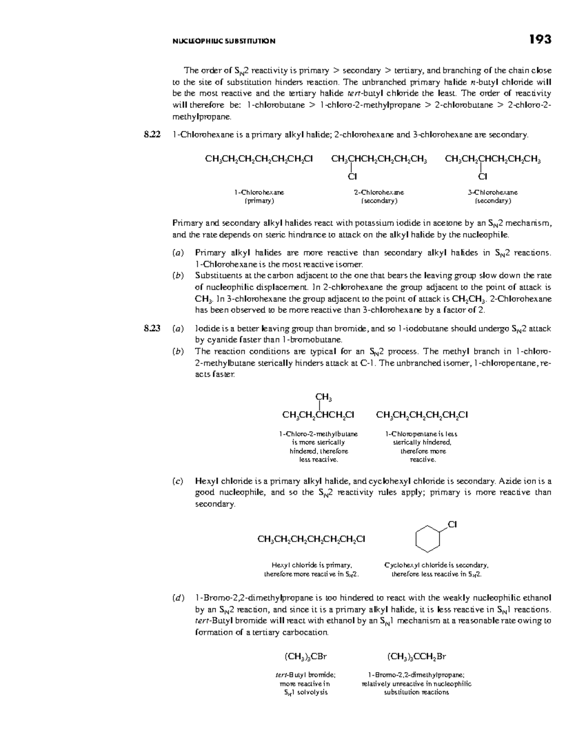 NUCLEOPHILIC SUBSTITUTION: SN2 Reactivity Order in Organic Chem (OC ...