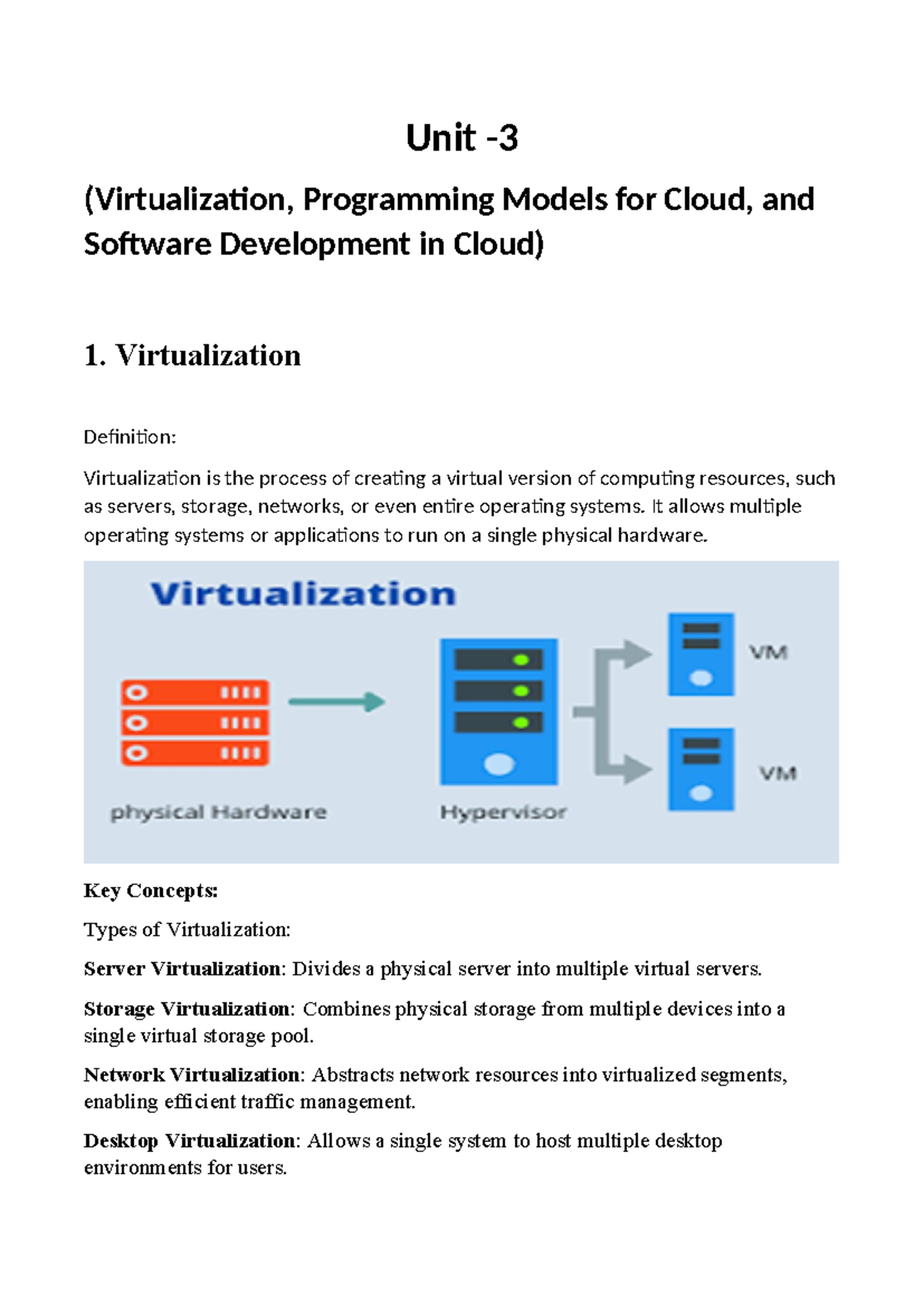 Cc Unit 3-1: Virtualization and Cloud Software Development Overview ...
