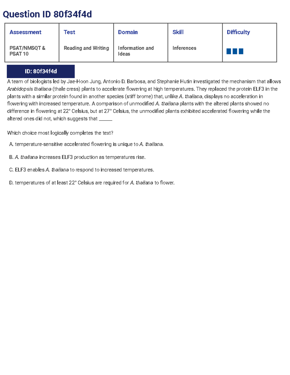 PSAT 10 Reading and Writing Assessment Test Questions and Answers - Studocu