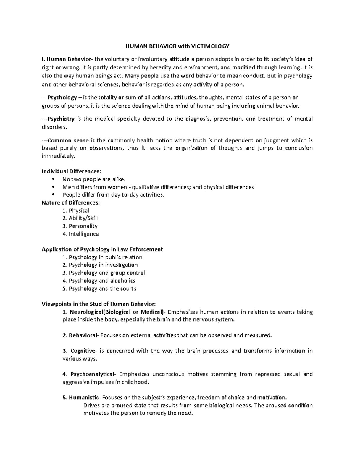 Human Behavior with Victimology - HUMAN BEHAVIOR with VICTIMOLOGY I ...