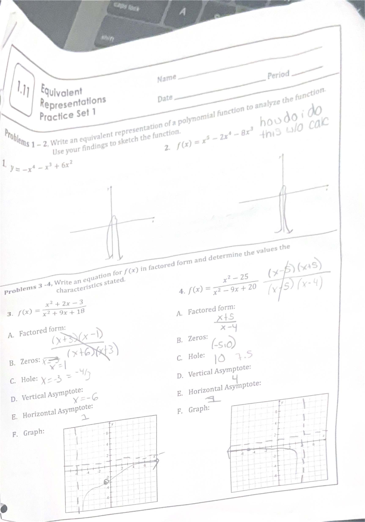Math 1.11 Equivalent Polynomial Representations Practice Set - Studocu
