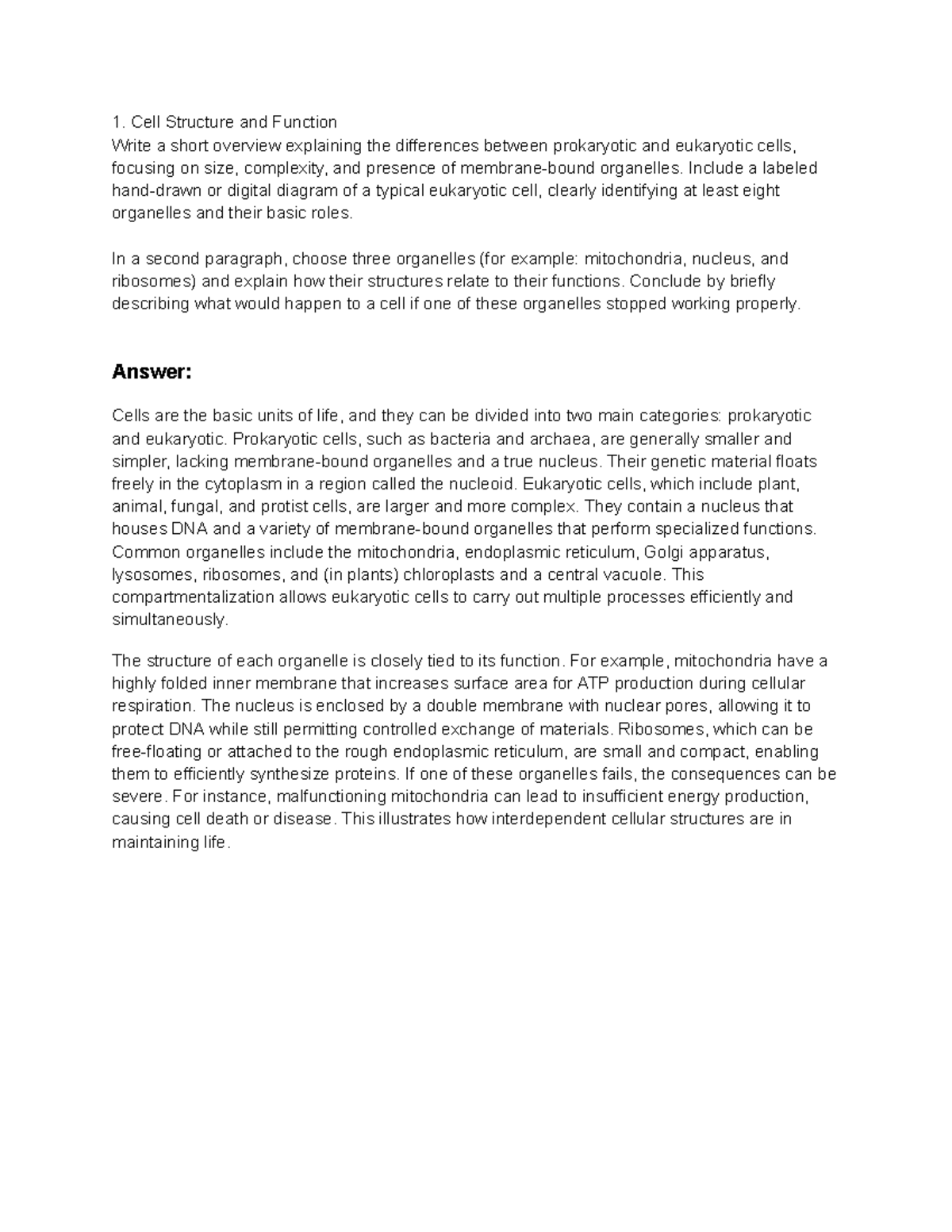 Cell Structure and Function: Prokaryotic vs Eukaryotic Cells Overview ...
