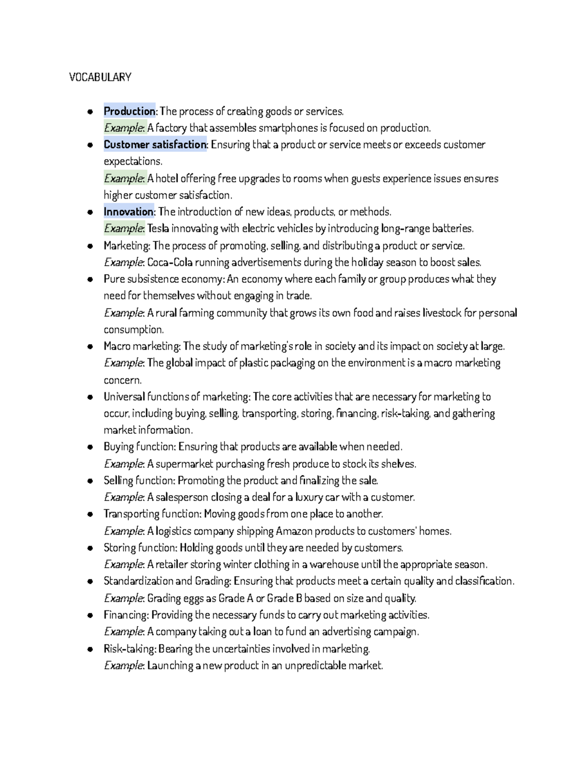 MKTG 310 - Chapter 1 Notes: Key Marketing Concepts & Terms - Studocu