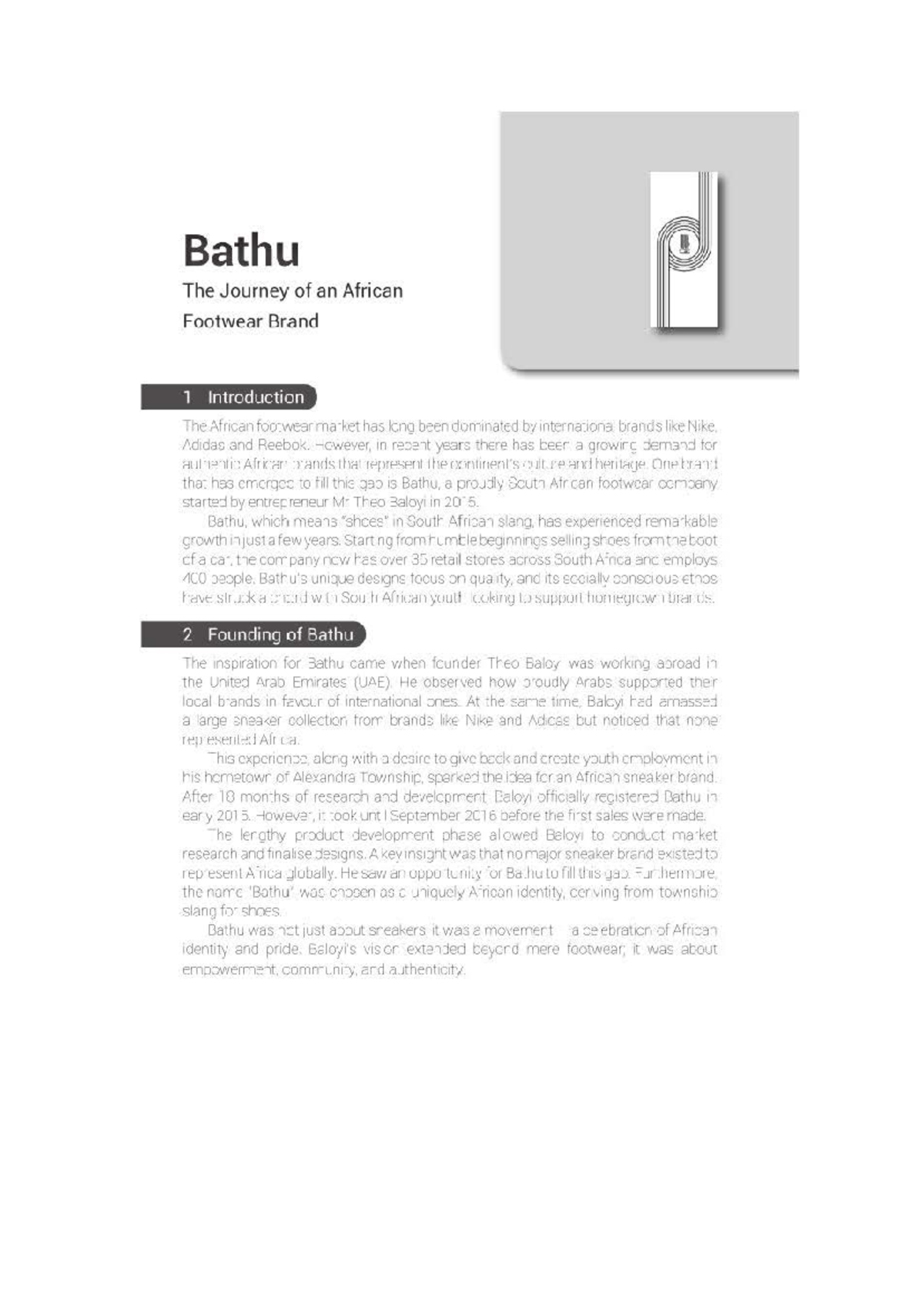 Bathu Case Study: The Rise of an African Footwear Brand - Studocu