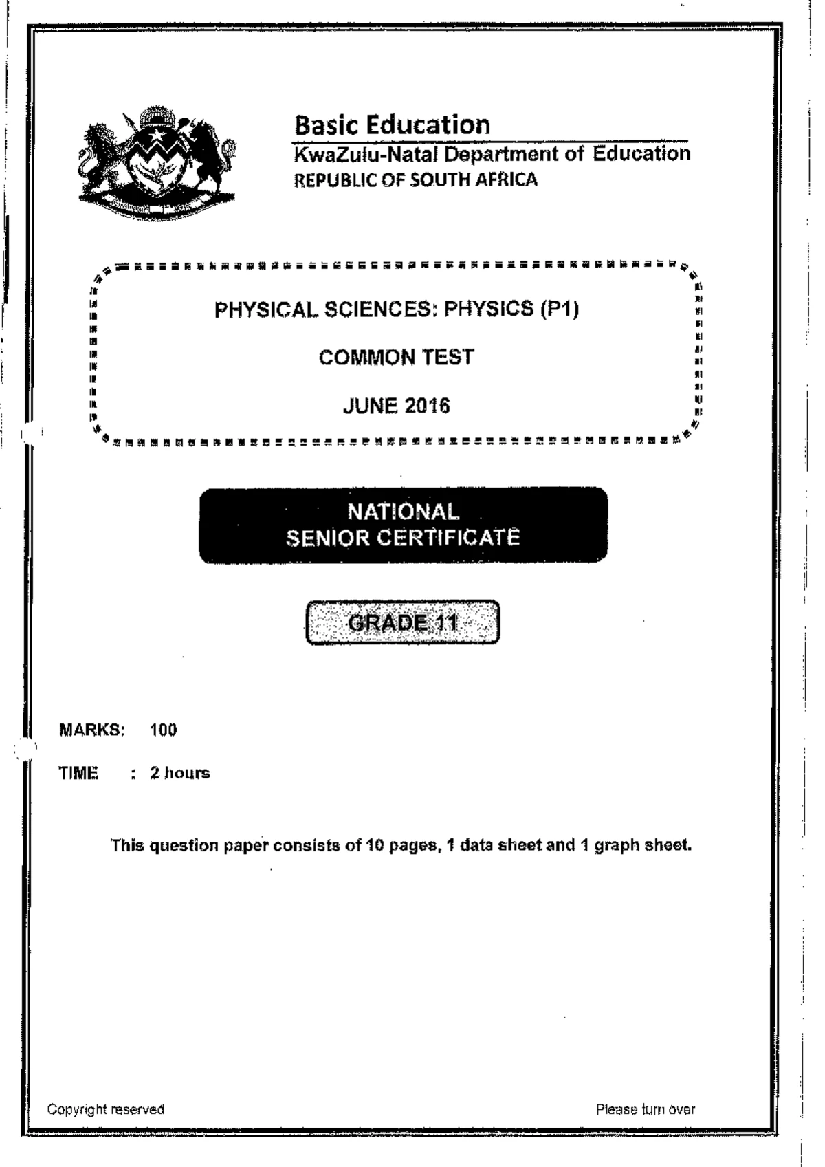 Grade 11 Physical Science Exam Techniques and Tips Notes - Studocu