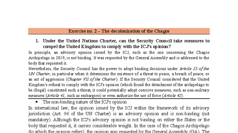 Exercise 2 - The Decolonization of the Chagos Archipelago Analysis ...