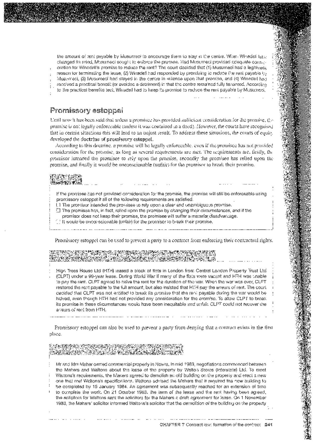 Promissory Estoppel in Contract Law: Key Cases and Principles - Studocu