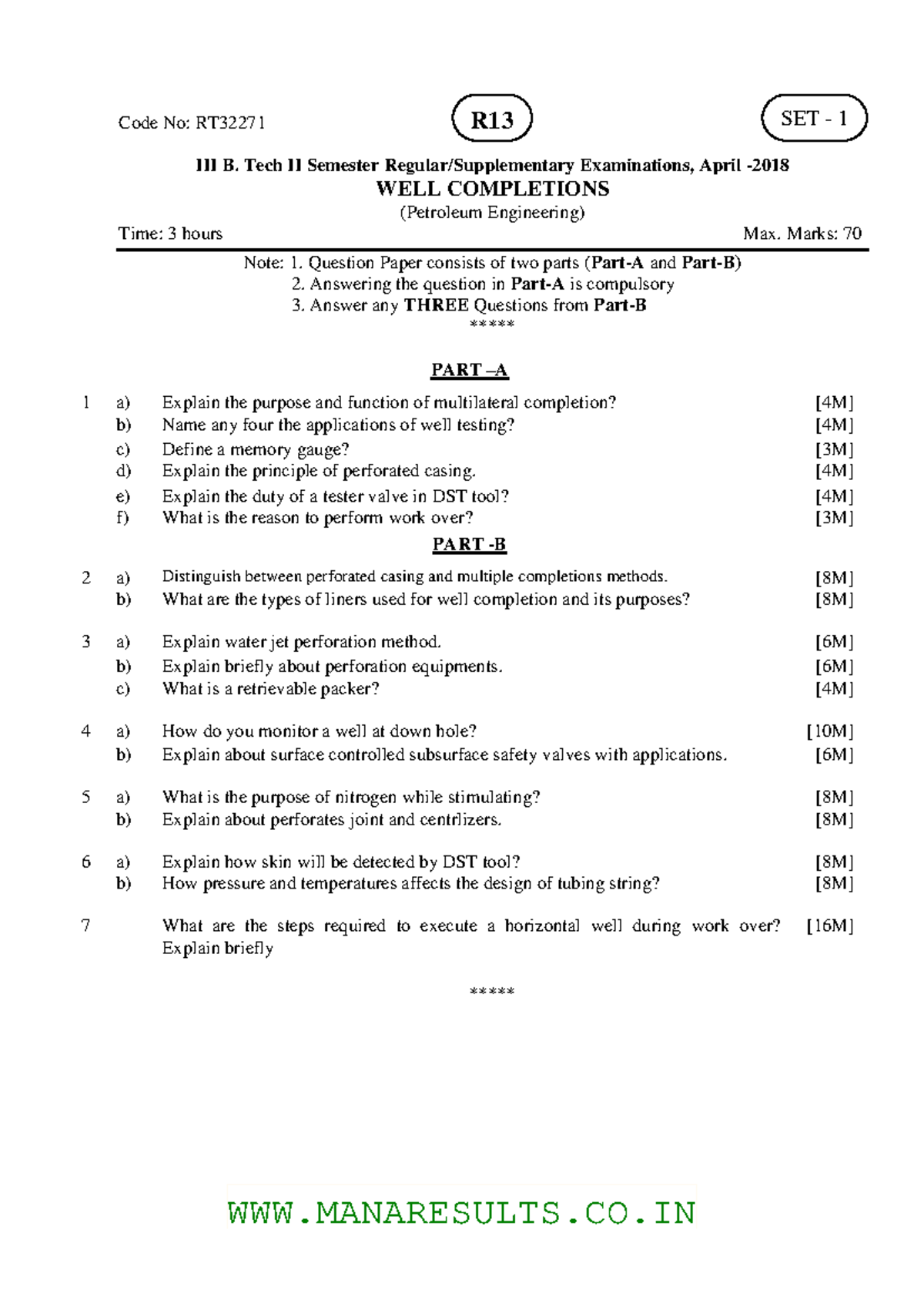 Qn2 wellcompletion - well completion - Code No: RT III B. Tech II ...