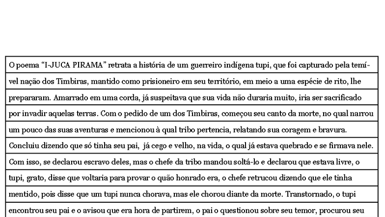 Análise do Poema "I-Juca Pirama" - Guerreiro Tupi e sua História - Studocu
