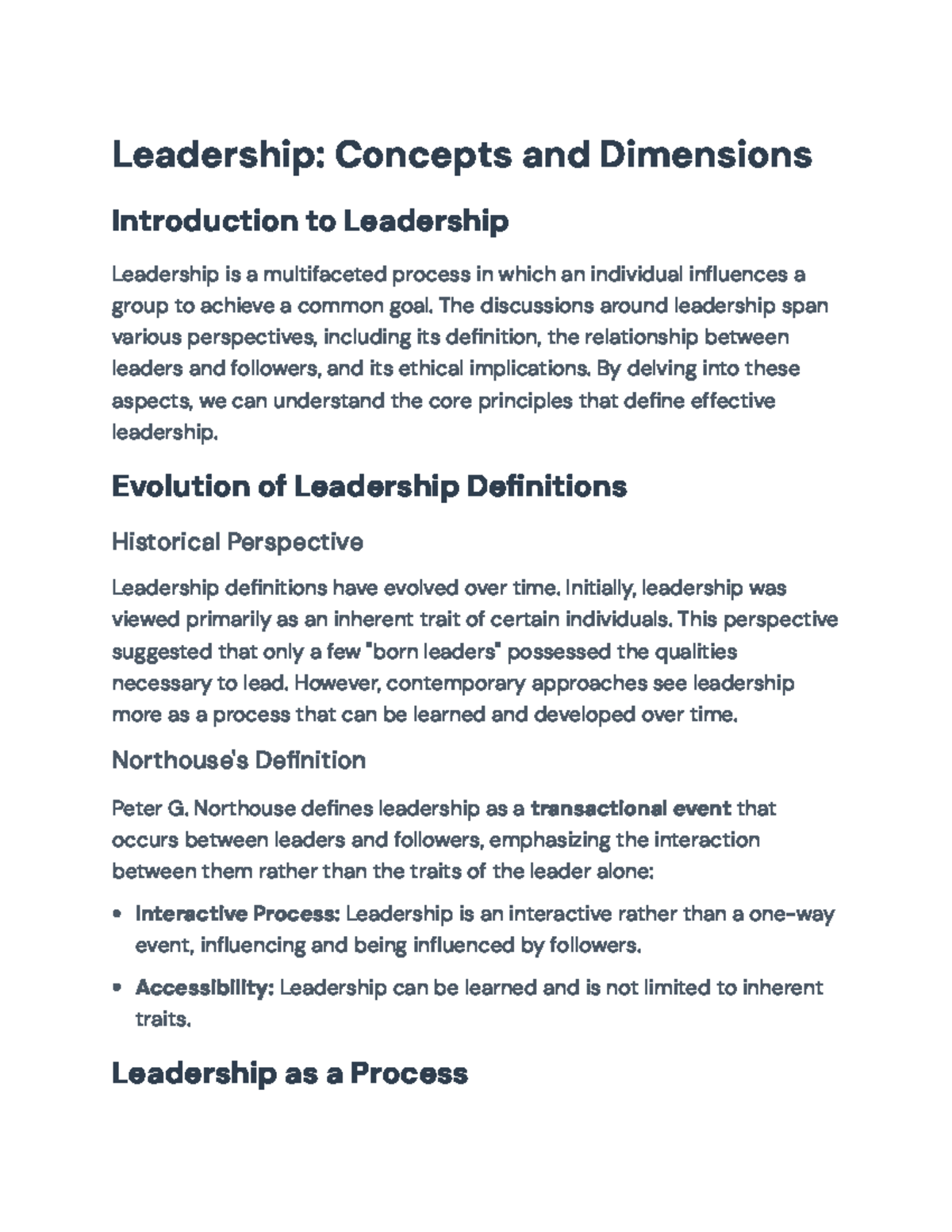 Leadership Concepts: Understanding Dimensions, Power, and Ethics ...